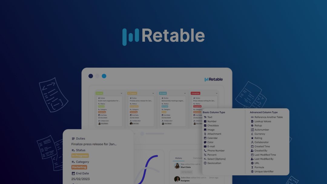Online Spreadsheet & Database Solution for Business | Retable